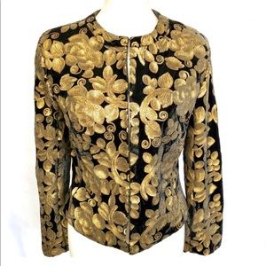 Adore | Jackets & Coats | Nwtadore Black And Gold Sequined Velvet ...